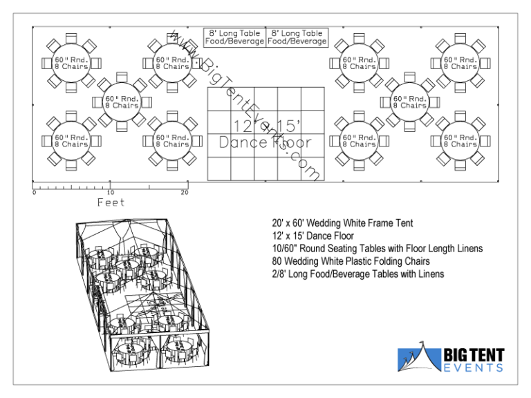 80 Guest Reception Seating - Big Tent Events